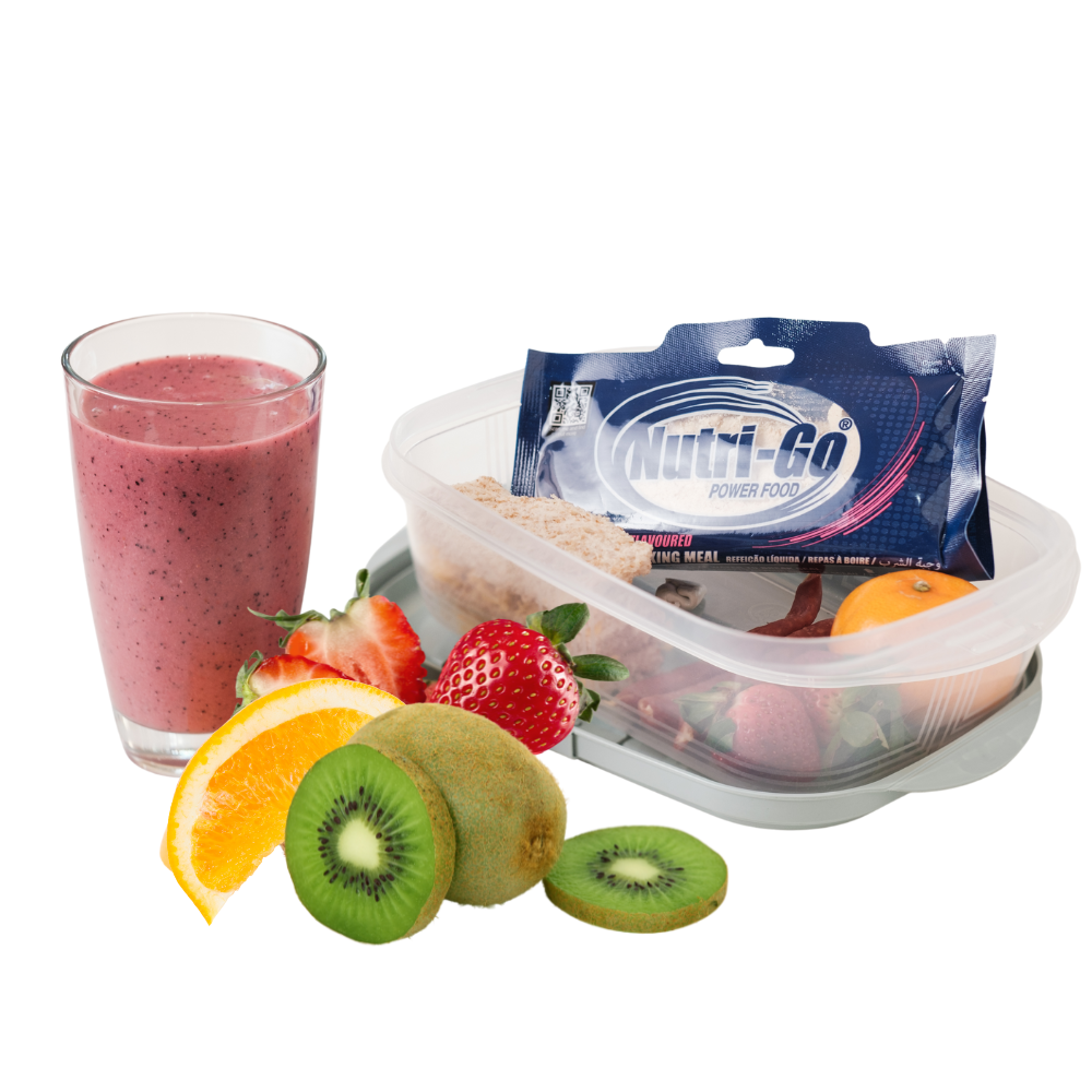Strawberry Power Food Drinking Meal | Dual Pouch Nutrition | Nutri-Go